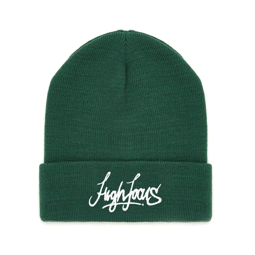 High Focus Deluxe Script Beanie // Bottle Green - Organic Cotton – High ...