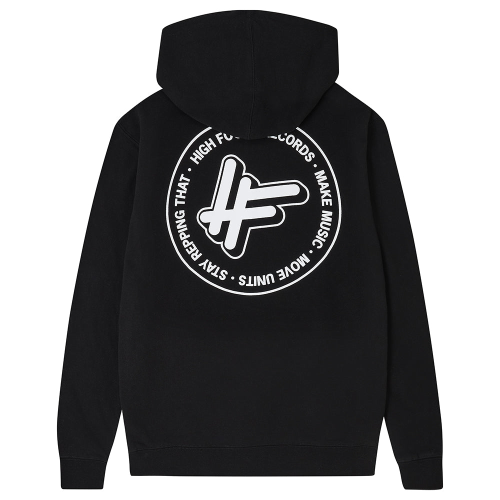 High Focus - Stamp Heavyweight Hoodie / Black – High Focus Records Limited