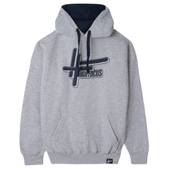 High Focus - Logo Hoodie // Grey / Navy – High Focus Records Limited