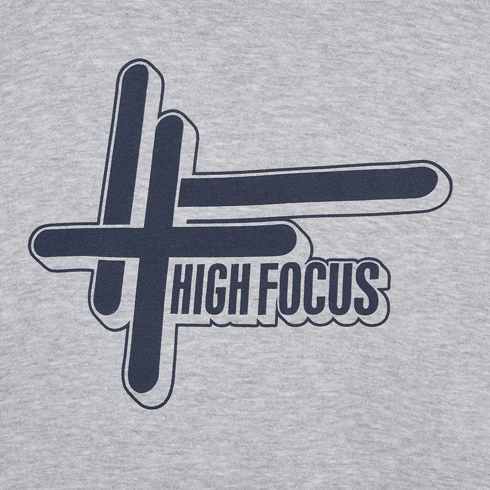 High Focus - Logo Hoodie // Grey / Navy – High Focus Records Limited