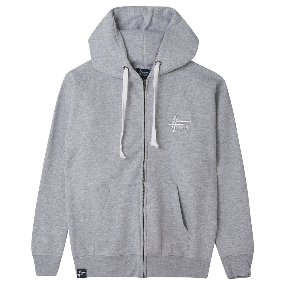 High Focus - Grey Zipper Hoodie – High Focus Records Limited
